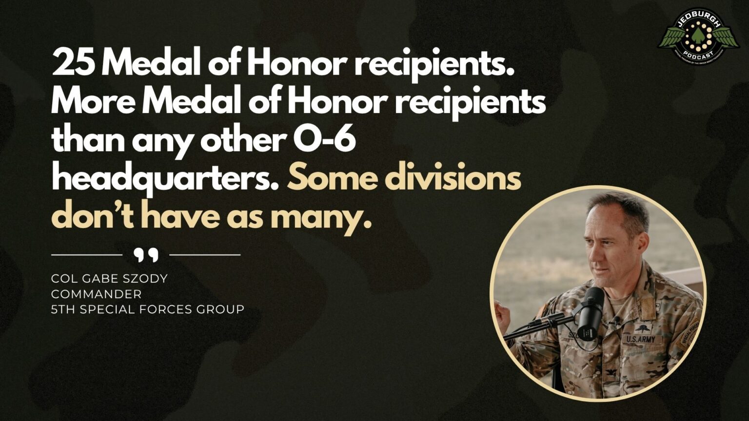 #167: The Legion Has Spoken - 5th Special Forces Group COL Gabe Szody ...